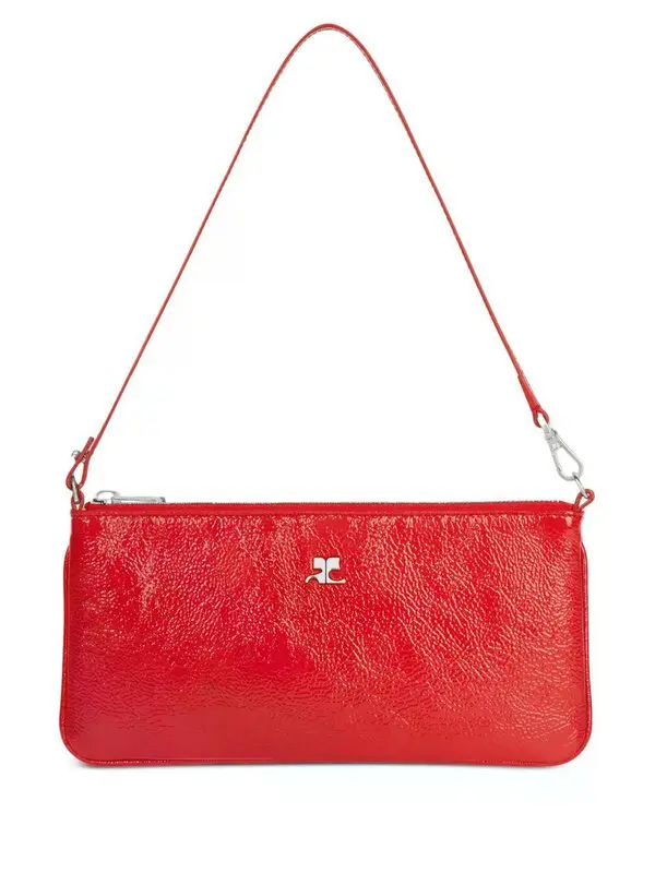 COURREGES Logo-plaque Zipped Pouch - Red