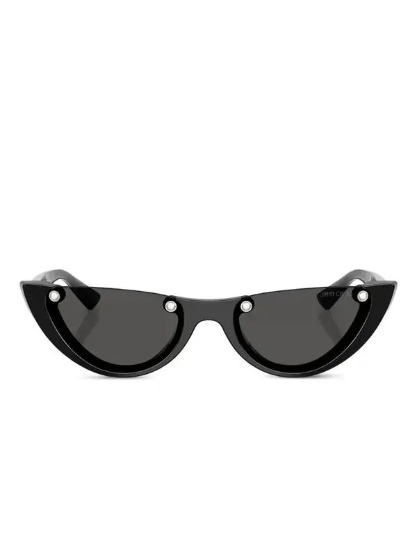 JIMMY CHOO Studded Geometric-frame Sunglasses - Black
