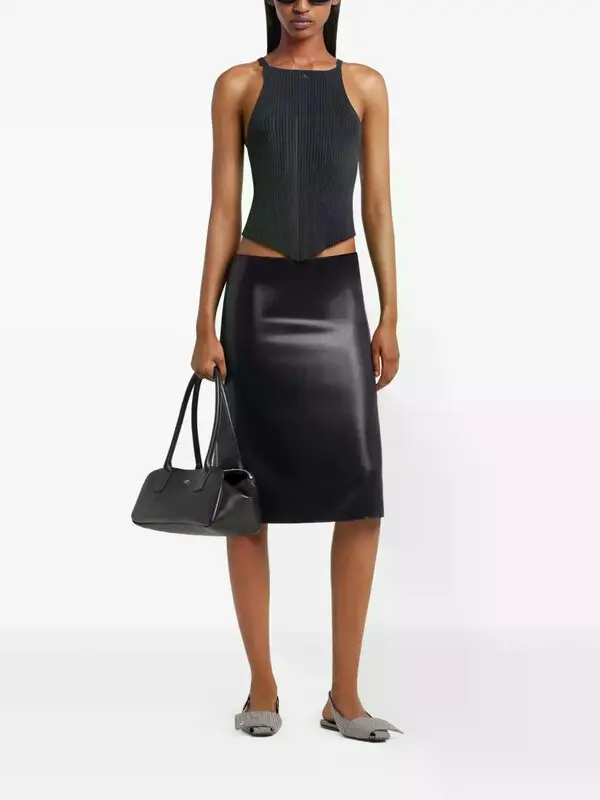 COURREGES Pointy-hem Ribbed Tank Top - Grey