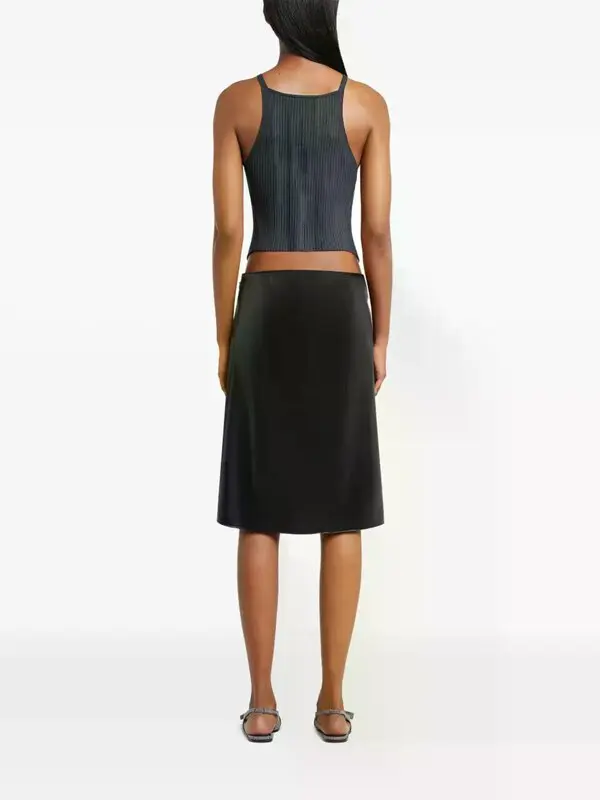 COURREGES Pointy-hem Ribbed Tank Top - Grey