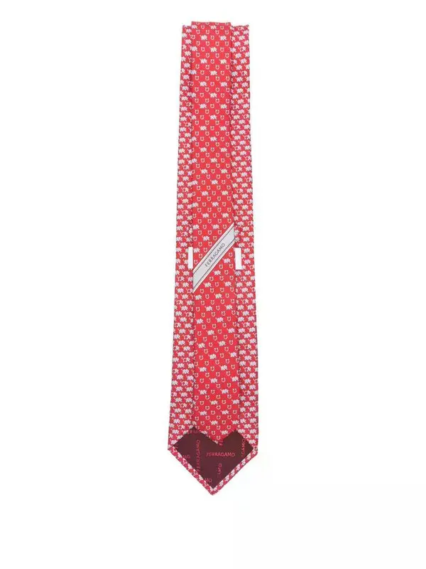 FERRAGAMO Patterned Silk Tie - Red