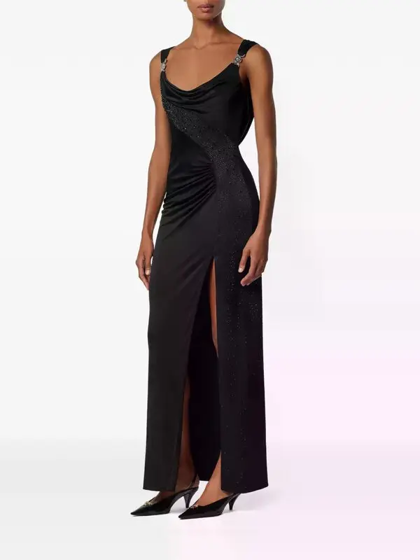 Versace Medusa '95 Draped Gown With Crystal Embellishments