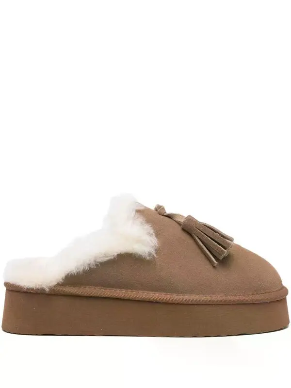 Max & Moi Tassel Embroidered Mules