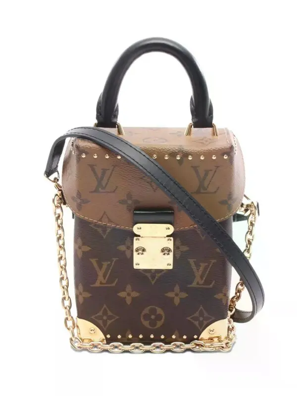 LOUIS VUITTON Monogram Reverse Camera Box Satchel - Brown