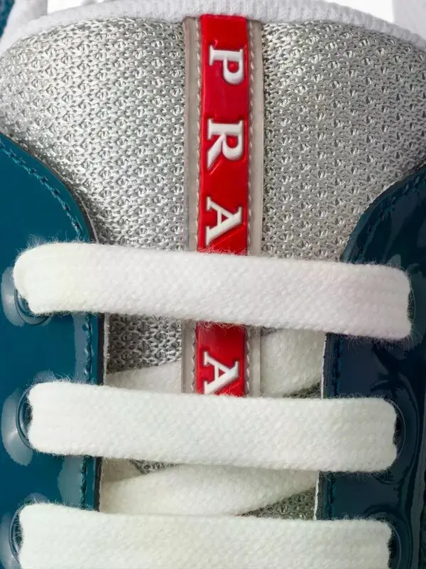 Prada America's Cup Sneakers In Patent Leather And Technical Fabric - Blue