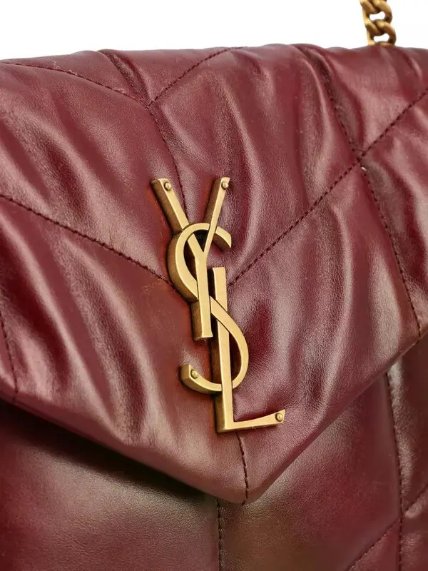 Saint Laurent Small Quilted Puffer Shoulder Bag - Red