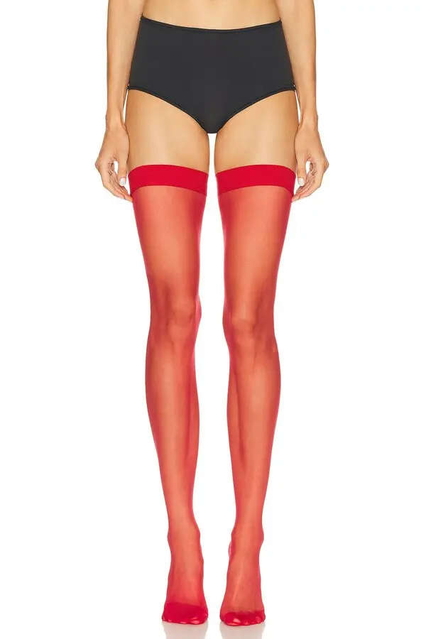 Wolford Individual 10 Stay-up Tights - Racing Red