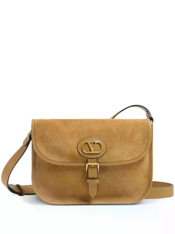 Valentino Garavani Antibes Suede Buckle Crossbody Bag - Brown