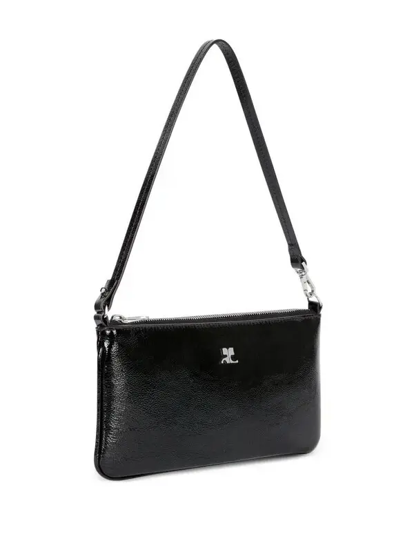 COURREGES Logo-plaque Zipped Pouch - Black
