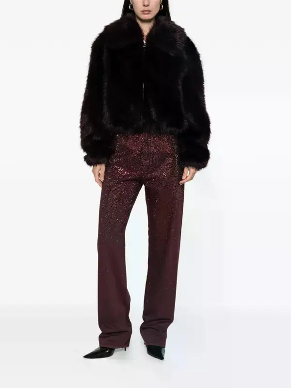 GOLDEN GOOSE Crystal-embellished Straight-leg Jeans - Red