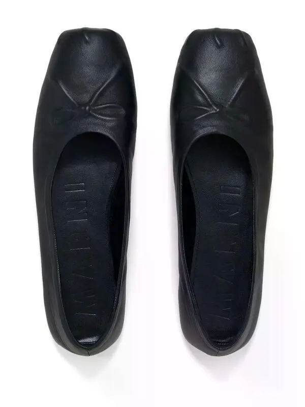 Marni Bow-embossed Leather Ballerina Shoes