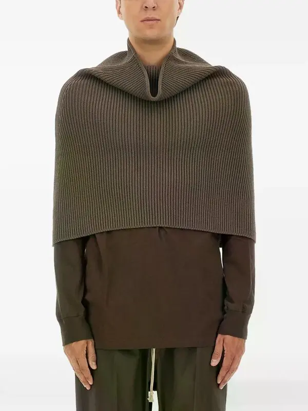 Rick Owens Ribbed Knit Scarf - Grey