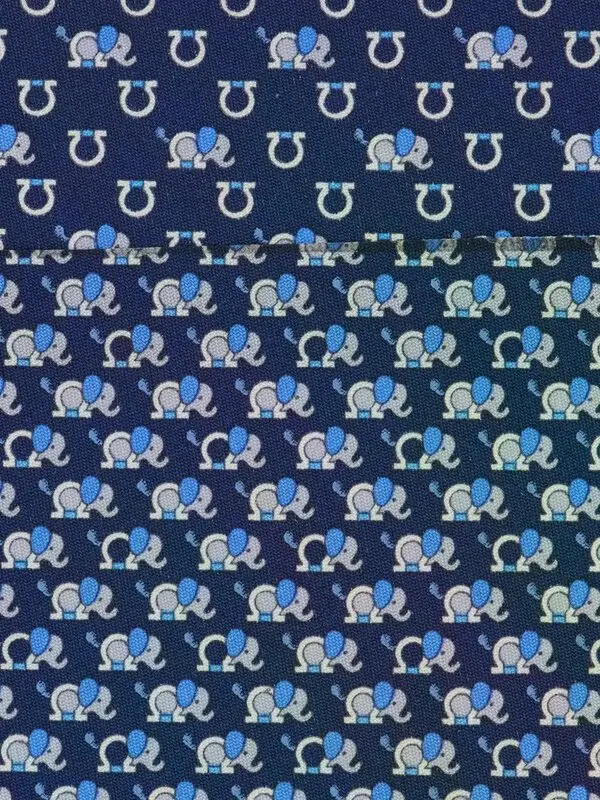 FERRAGAMO Silk Elephant Print Neck Tie
