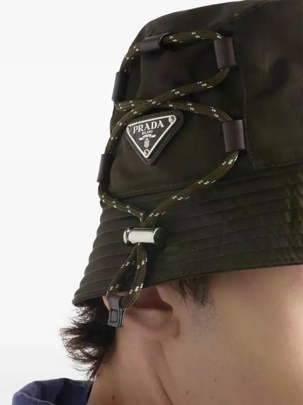 Prada Speedrock Bucket Hat With Triangle Logo - Green