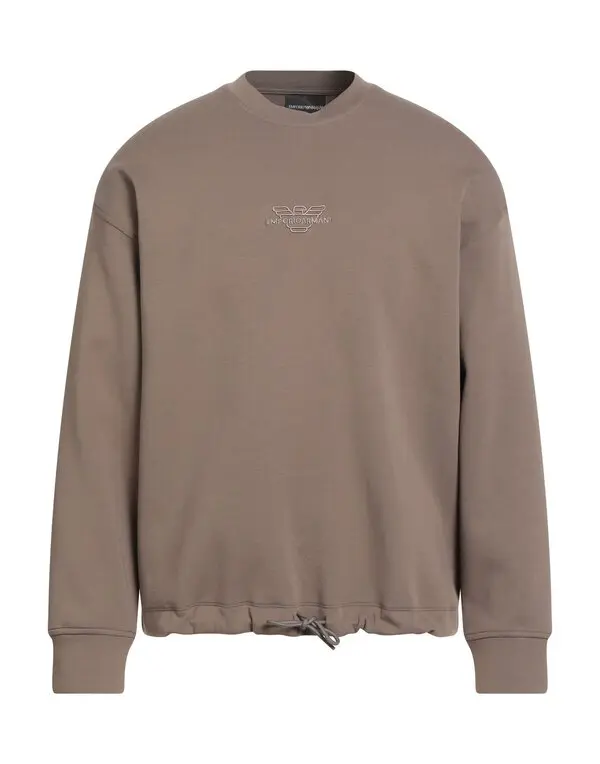 Emporio Armani Sweatshirt In Light Cotton, Polyester, And Elastane