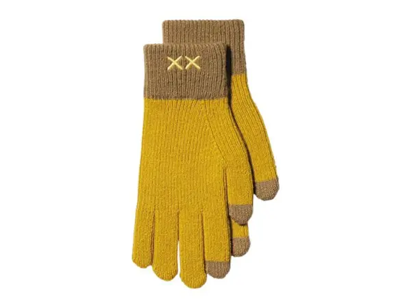 Uniqlo X Kaws Heat Tech Knitted Gloves - Yellow