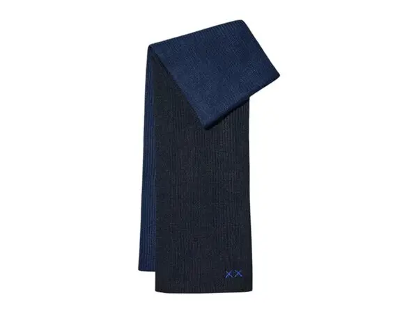 Uniqlo X Kaws Heat Tech Knitted Scarf - Navy Blue