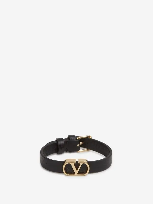 Valentino Garavani Vlogo Leather Bracelet - Gold