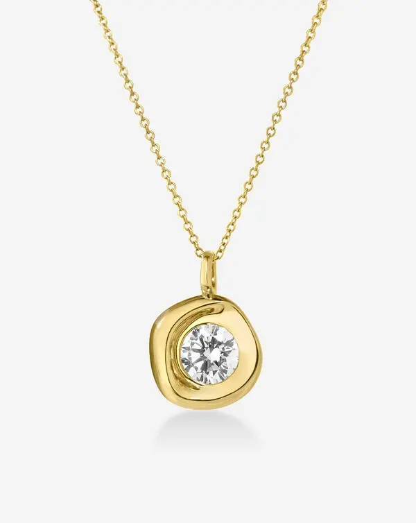 Ring Concierge Organic Bezel Lab Diamond Pendant Necklace - One-color