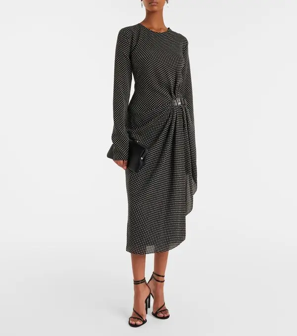 TOM FORD Polka-dot Silk Midi Dress