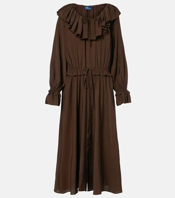 Polo Ralph Lauren Ruffled Midi Dress - Brown