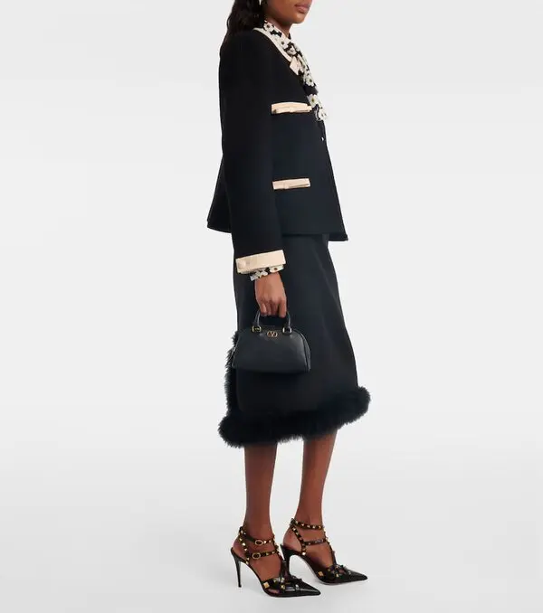 Valentino Garavani Vlogo Leather Tote - Black