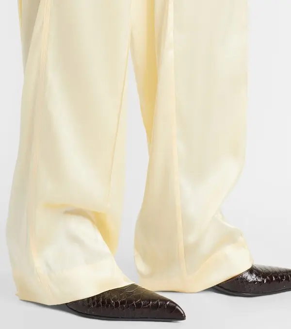 TOM FORD High-rise Silk-blend Satin Straight Pants - Yellow