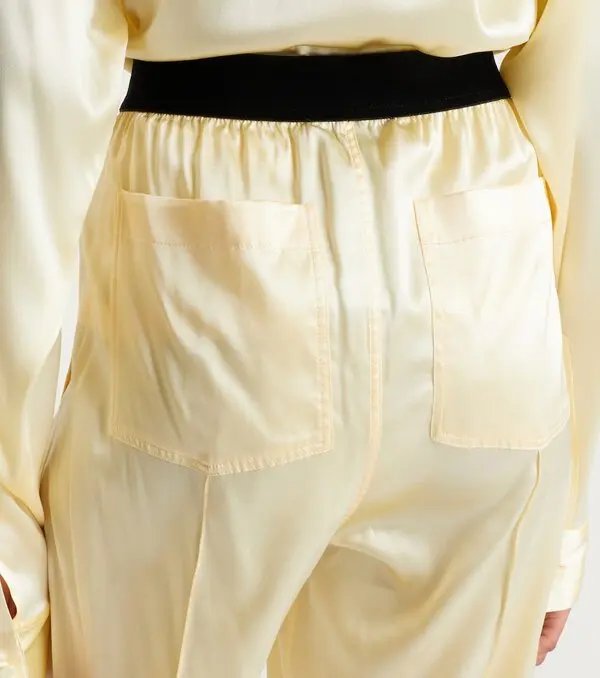 TOM FORD High-rise Silk-blend Satin Straight Pants - Yellow
