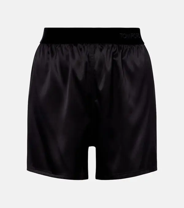 TOM FORD High-rise Silk-blend Satin Shorts - Black