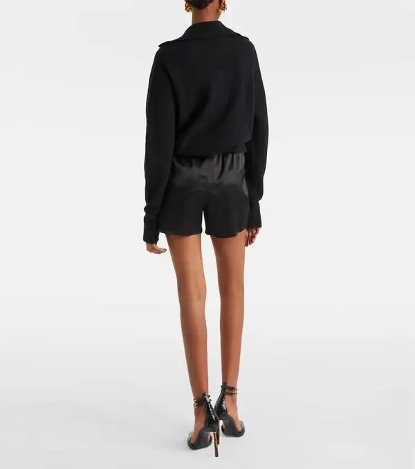 TOM FORD High-rise Silk-blend Satin Shorts