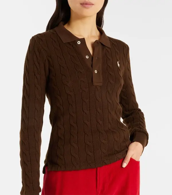 Polo Ralph Lauren Cable-knit Cotton Polo Sweater