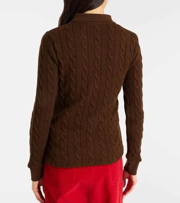 Polo Ralph Lauren Cable-knit Cotton Polo Sweater
