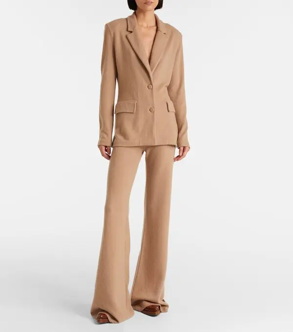 Gabriela Hearst Kaulike Cashmere Flared Pants - Beige