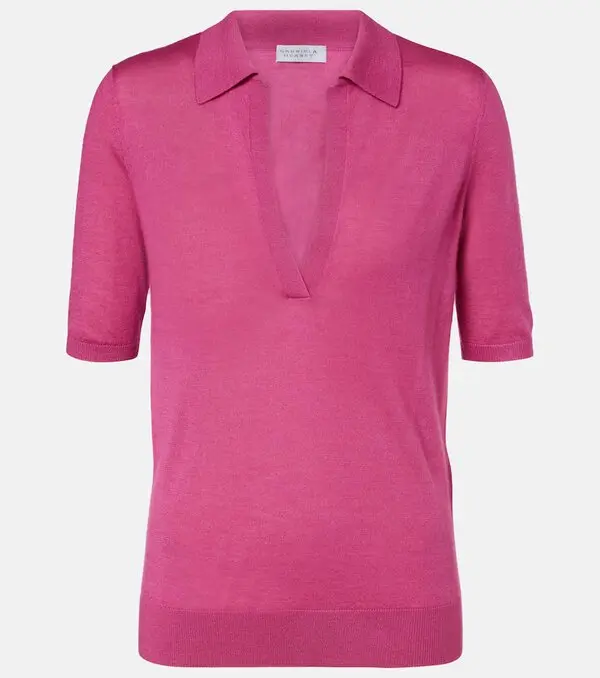 Gabriela Hearst Frank Cashmere And Silk Polo Shirt