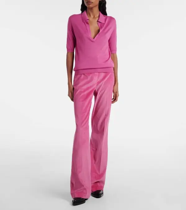 Gabriela Hearst Frank Cashmere And Silk Polo Shirt