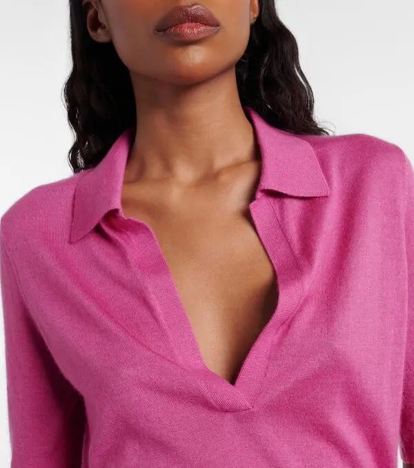 Gabriela Hearst Frank Cashmere And Silk Polo Shirt