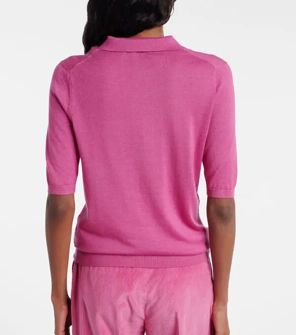 Gabriela Hearst Frank Cashmere And Silk Polo Shirt