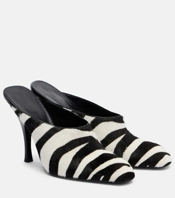 Khaite Colt Zebra-print Calf Hair Mules - Black