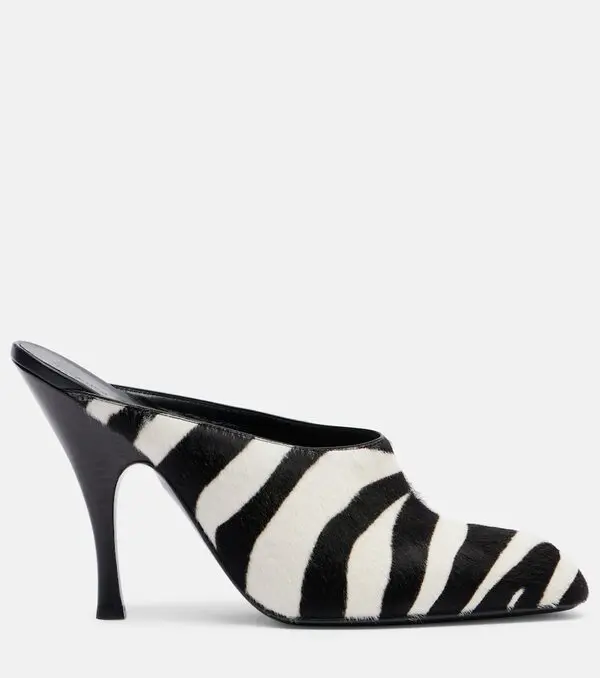 Khaite Colt Zebra-print Calf Hair Mules - Black