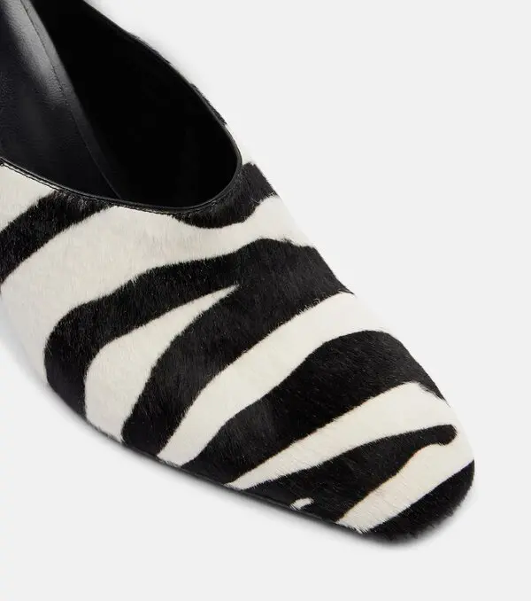 Khaite Colt Zebra-print Calf Hair Mules - Black