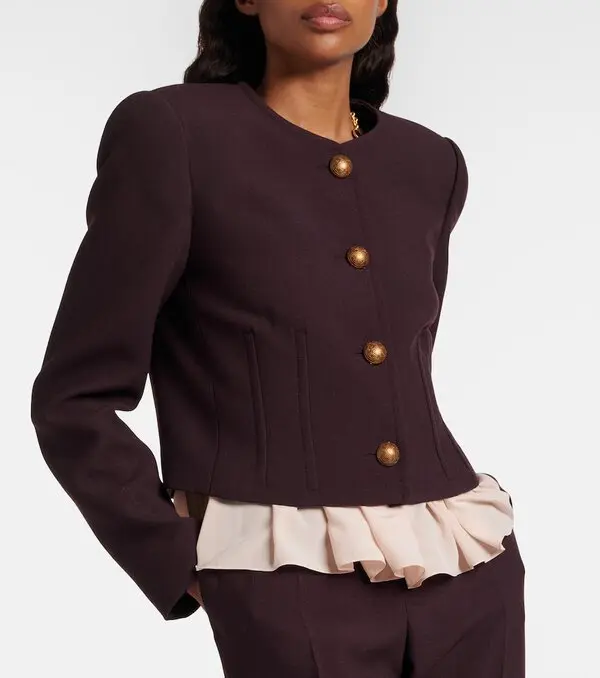 Chloé Cropped Virgin Wool Crêpe Jacket