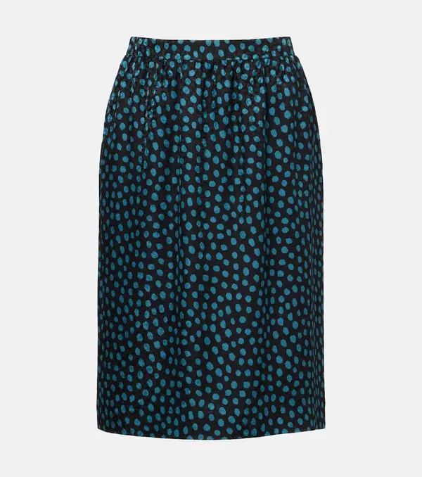 Chloé Polka-dot Silk Jacquard Pencil Skirt