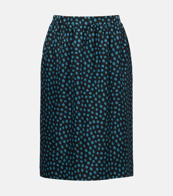 Chloé Polka-dot Silk Jacquard Pencil Skirt - Black