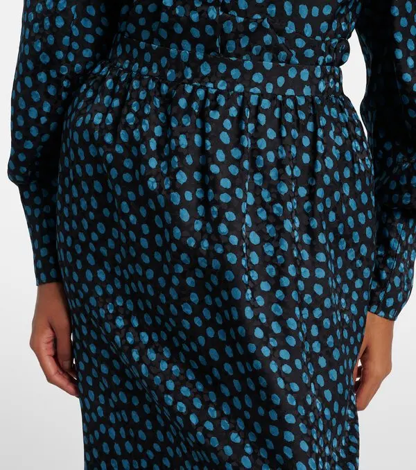 Chloé Polka-dot Silk Jacquard Pencil Skirt