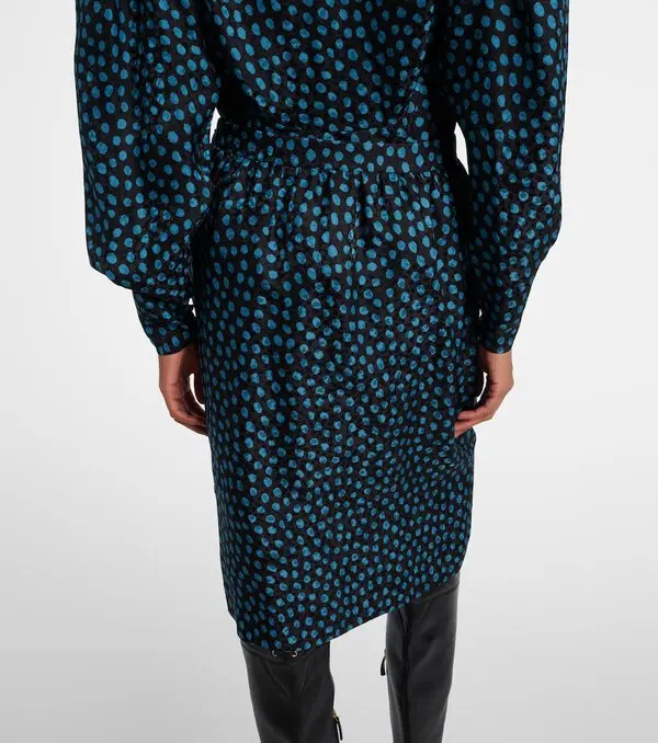 Chloé Polka-dot Silk Jacquard Pencil Skirt