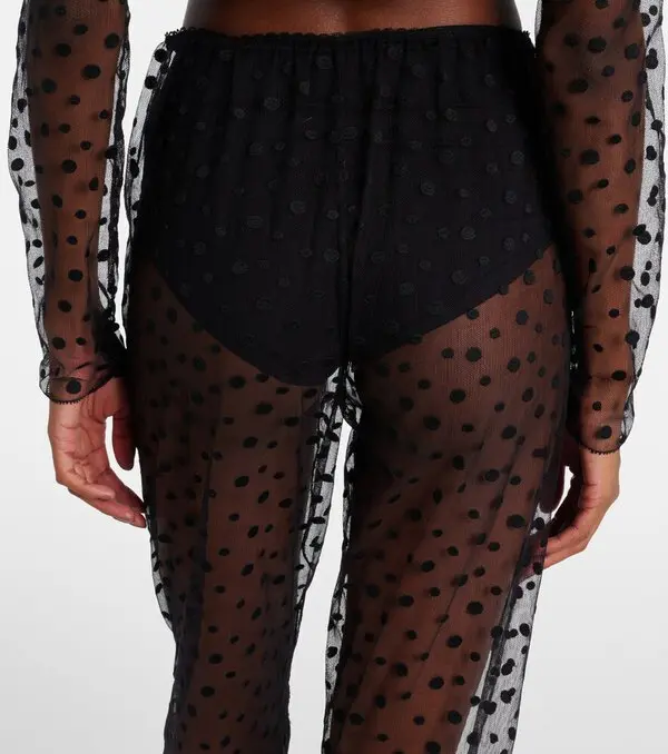 Chloé Polka-dot Tulle Straight Leg Pants