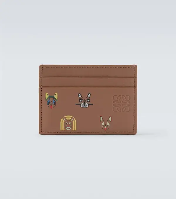 Loewe X Louis Wain Printed Leather Cardholder - Brown