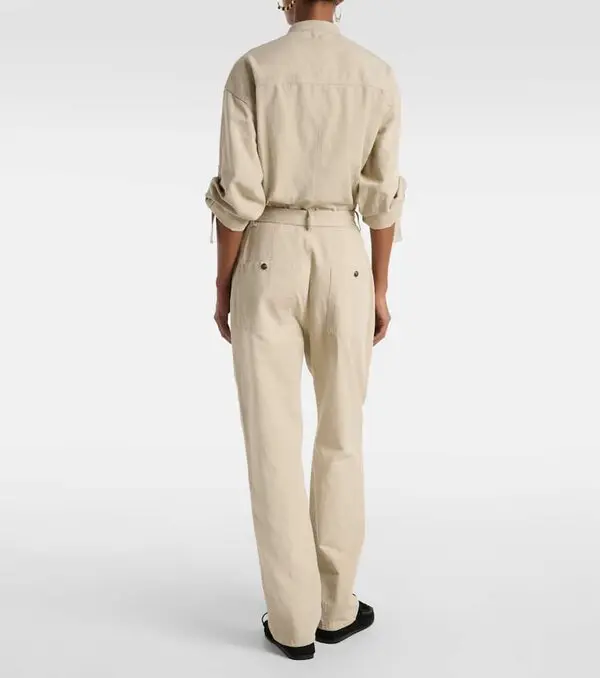 MARANT ETOILE Nessime Cotton And Linen Jumpsuit - Beige