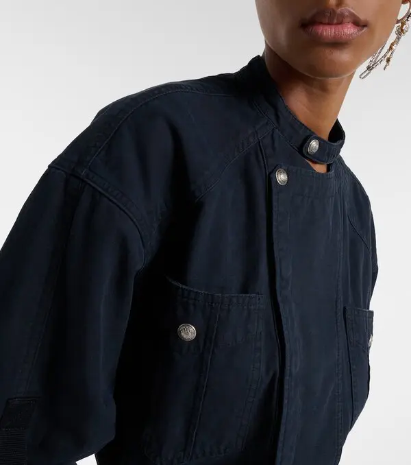 MARANT ETOILE Belted Cotton And Linen Jumpsuit - Black