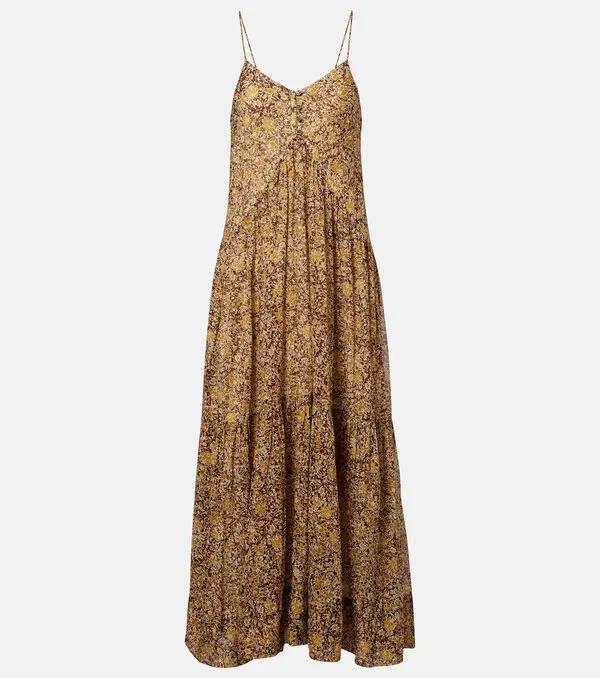 MARANT ETOILE Sabba Floral Cotton Maxi Dress - Brown